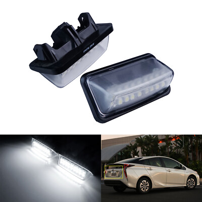 2x LED License Plate Light Lamp White For 2016+ Toyota Prius (XW50 ...