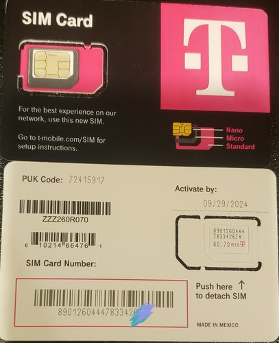 TMobile Sim Card 4G LTE, 5G REPLACEMENT FACTORY 3IN1 SIM CARD. NEW ...