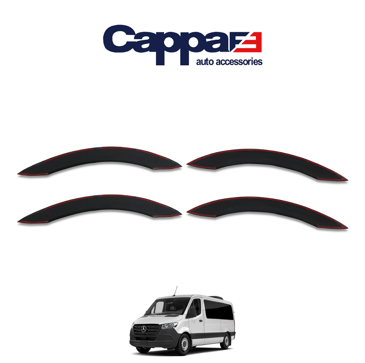 BLACK WHEEL ARCHES COVER TRIMS PROTECTION FITS MERCEDES SPRINTER W907 ...