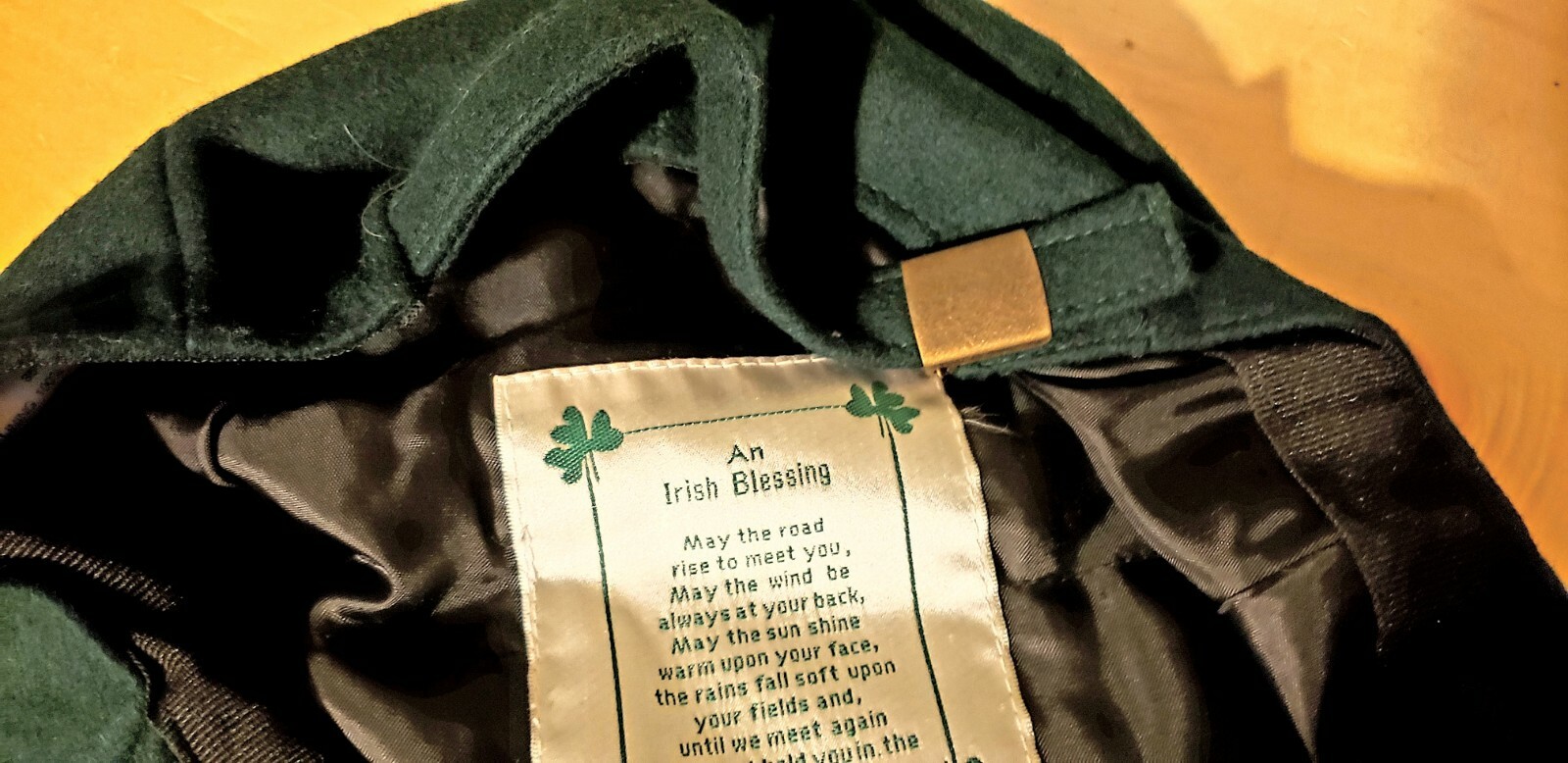 Traditional Irish Flat Cap Green Hat Ireland Shamrock Clover Wool Inner ...