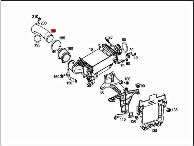 Genuine OEM Turbocharger Intercooler Pipe for MERCEDES 2740980107 for ...