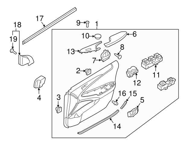 Genuine Left Front-Rear Inside Door Handle 2011-14 Hyundai Sonata 82610 ...