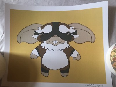 Gremlins? Print By Isaac Bidwell Limited Edition # 15 of 100 Size 8" x ...