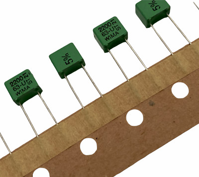 10 PCS WIMA Film Capacitor 63V 2200pF 2.2NF 2N2 222J CAP ORIGINAL OEM ...