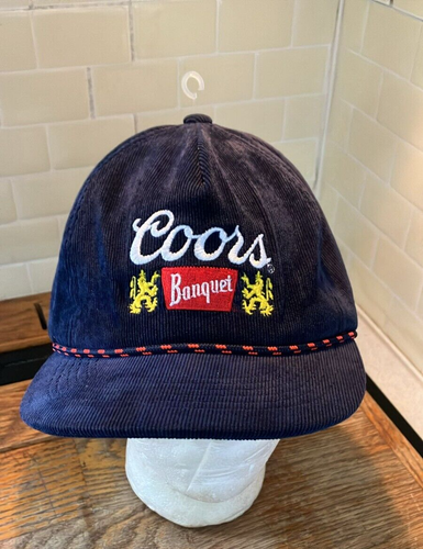 Coors Banquet Navy Red Rope Corduroy Snapback Retro Vintage Classic Hat ...
