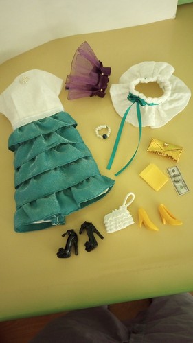 Vintage Barbie Lot Shimmering Ruffles Dress New OOAK, Accessories, Nice ...