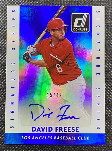 2015 Panini Donruss David Freese Signature Series Blue Foil Auto /49 ...