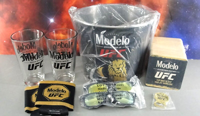 MODELO BEER UFC GIFT PARTY LOT SWAG ICE BUCKET PINT GLASS COASTER ...