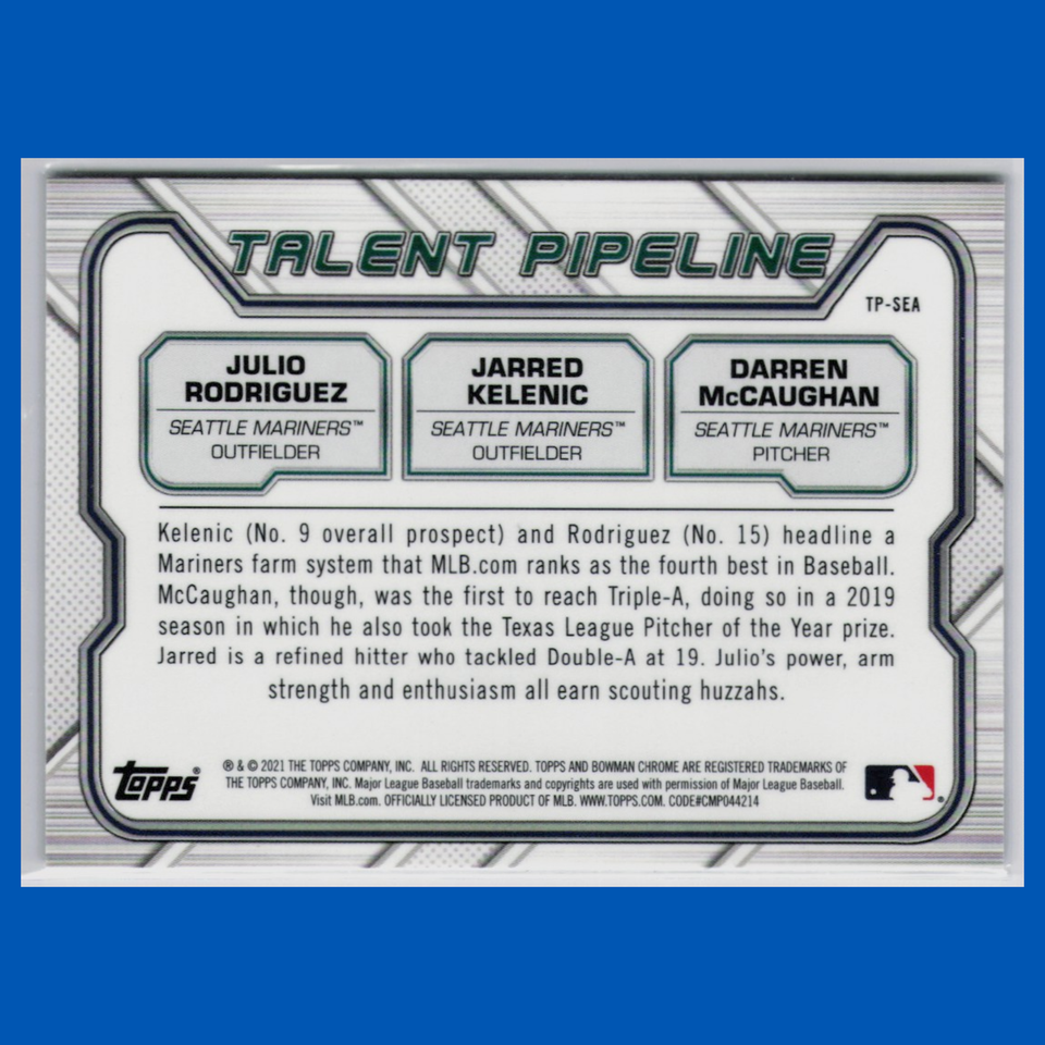 Julio Rodriguez/Darren McCaughan/Jarred Kelenic #TP-SEA 2021 Seattle ...