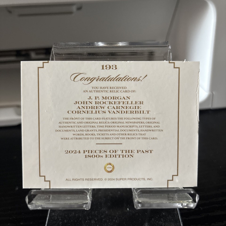 Rockefeller Carnegie Morgan Vanderbilt 2024 Pieces of the Past 1800's ...