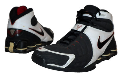 NIKE SHOX VC 5 SIZE 10 BASKETBALL SHOES BLACK WHITE RED VINCE CARTER ...