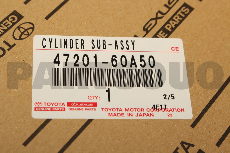 4720160A50 Genuine Toyota CYLINDER SUB-ASSY, BRAKE MASTER 47201-60A50 ...