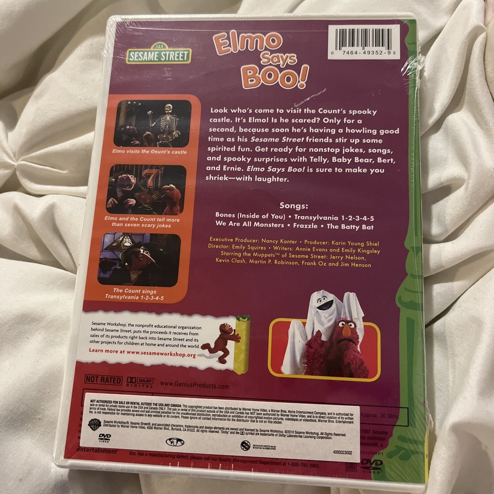 Halloween Sesame Street DVD Elmo Says Boo! The Count Songs Children ...