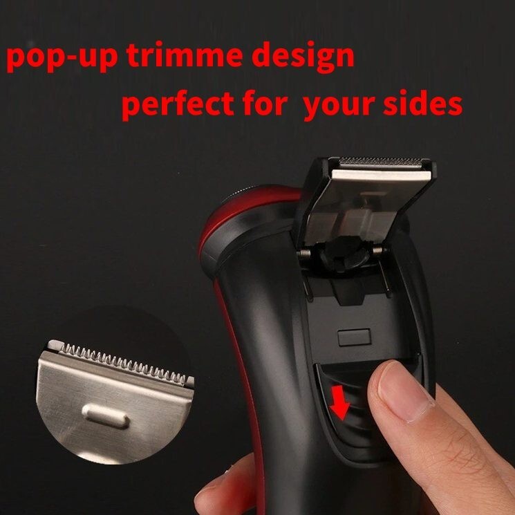 Men's Razor Rotary Waterproof Electric Shaver Pop-Up Trimmer Wet Dry ...