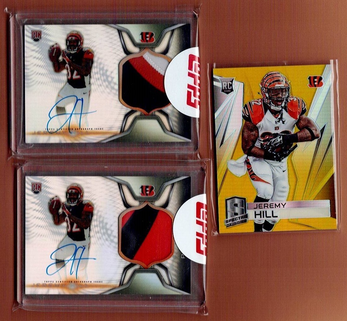 Jeremy Hill RPA Patch Auto Rookie Rc lot, + GOLD Spectra /25 Bengals | eBay