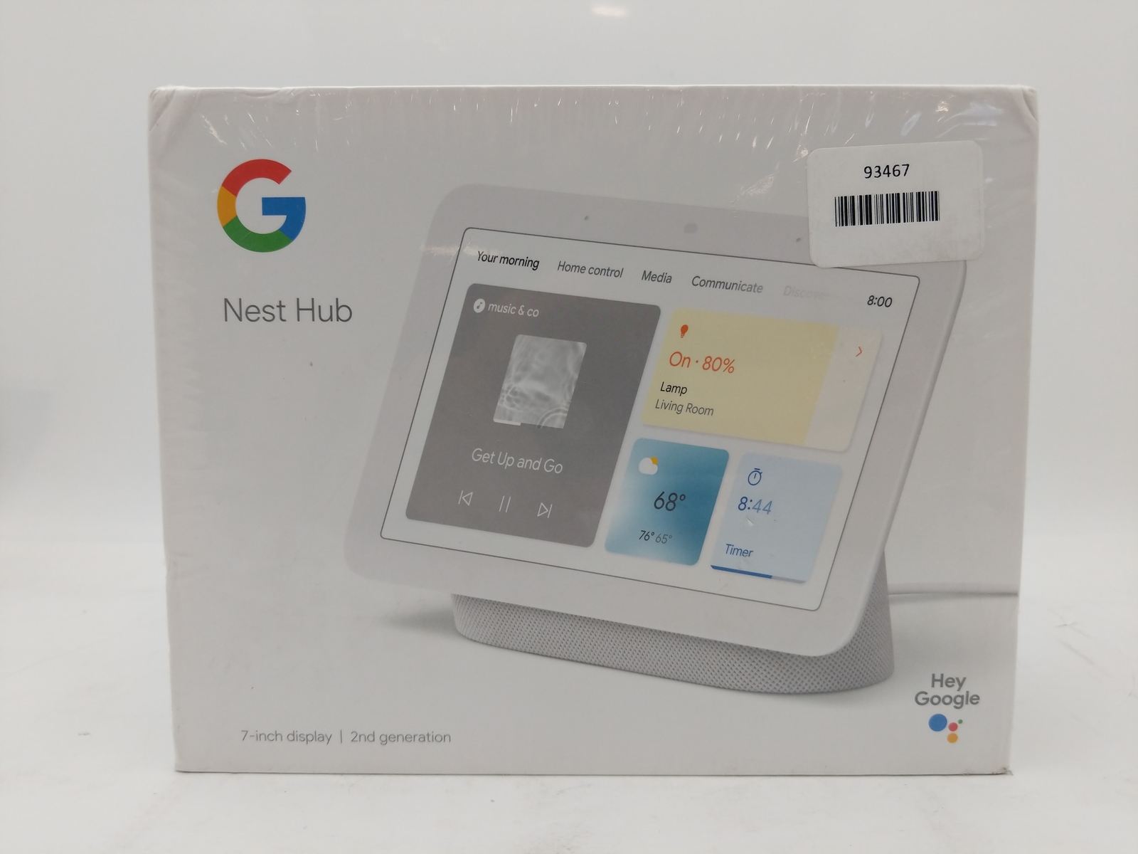 Google Nest Hub 2nd Gen 7" Smart Home Hub Chalk GA01331-US