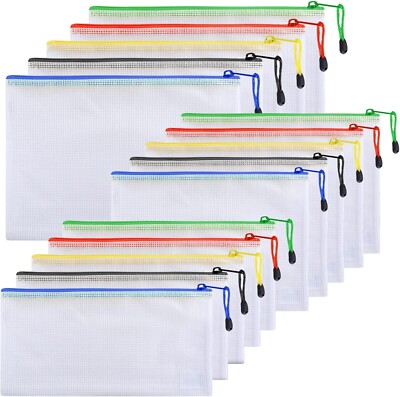 Plastic Waterproof Document Wallets Files Folder Zip Lock Bags Pouch ...