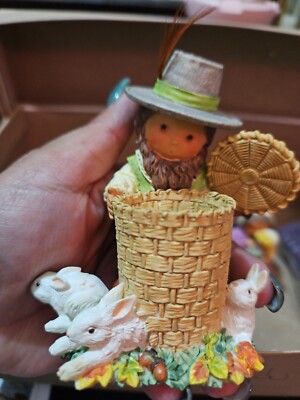 FRIENDS OF THE FEATHER Give Many Many Thanks Pilgrim Basket of Rabbits ...