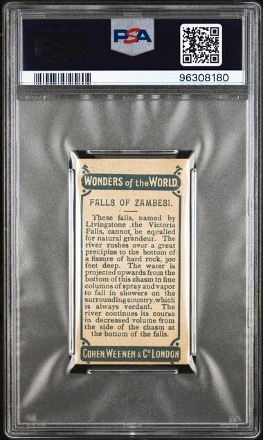 FALLS OF ZAMBESI 1908 Cohen, Weenen & CO. Wonders of The World PSA 5.5 ...
