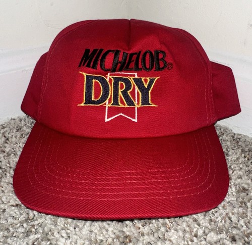 Vtg Michelob Dry Beer Snapback Hat Company Logo Red Cap Alcohol | eBay