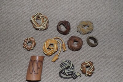 BOY SCOUT NECKERCHIEF SLIDE LOT OF 10 LEATHER HANDMADE TURKSHEAD | eBay