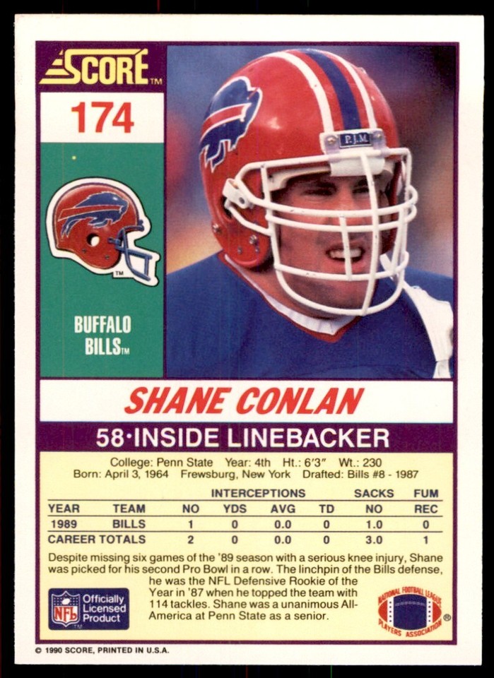 1990 Score Shane Conlan Buffalo Bills #174 | eBay