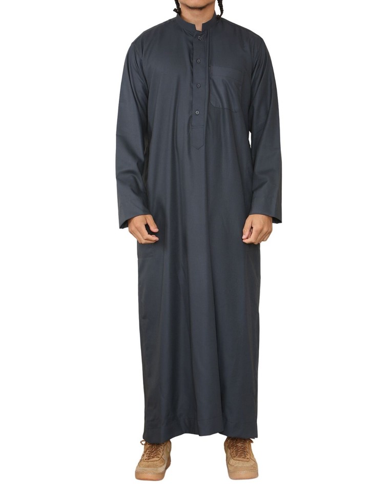 Mens Thobe Jubba Saudi Islamic Arabic Eid Cotton Kaftan Jubbah Umrah ...