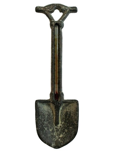 Manual Woodworkers Cast Iron Shovel Indoor/Outdoor Thermometer Gauge ...