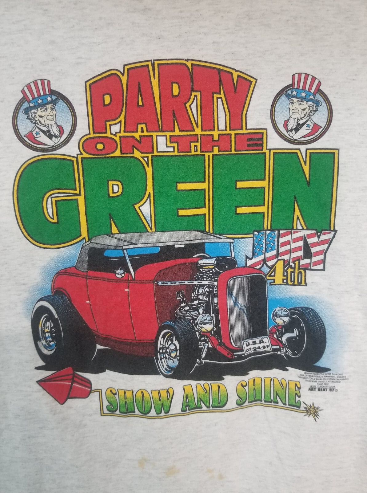 Vintage 90s Hot Rod Car Show Ford Roadster - 4th of J… - Gem