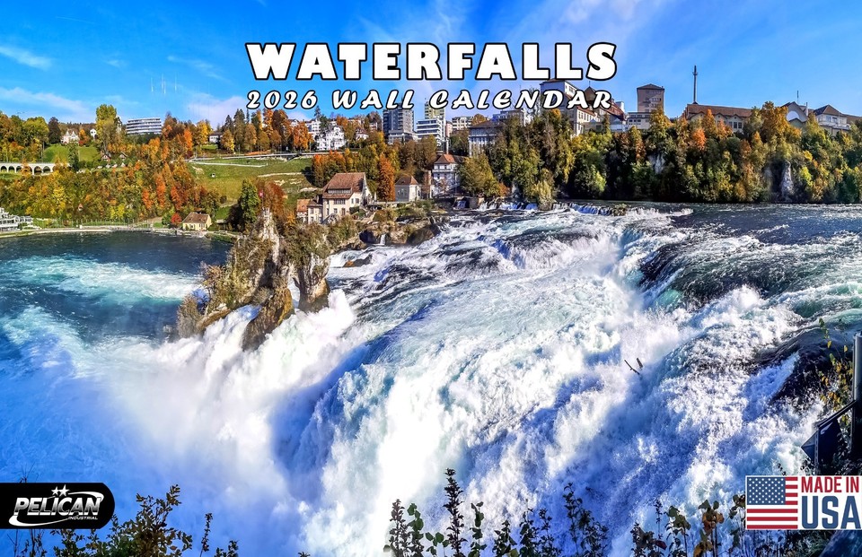 2026 Spiral-bound Wall Calendar (Waterfalls) - 12 Months Desktop | eBay