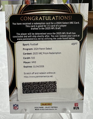 2024 Panini Select XRC Redemption WR5 Jayden Higgins Texans Stud Wr 🔥 ...