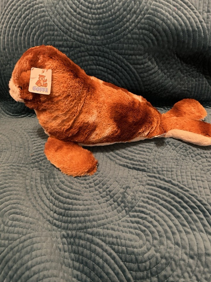 Goffa Seal Plush Stuffed Animal Toy Brown Tan 24" Long Used | eBay