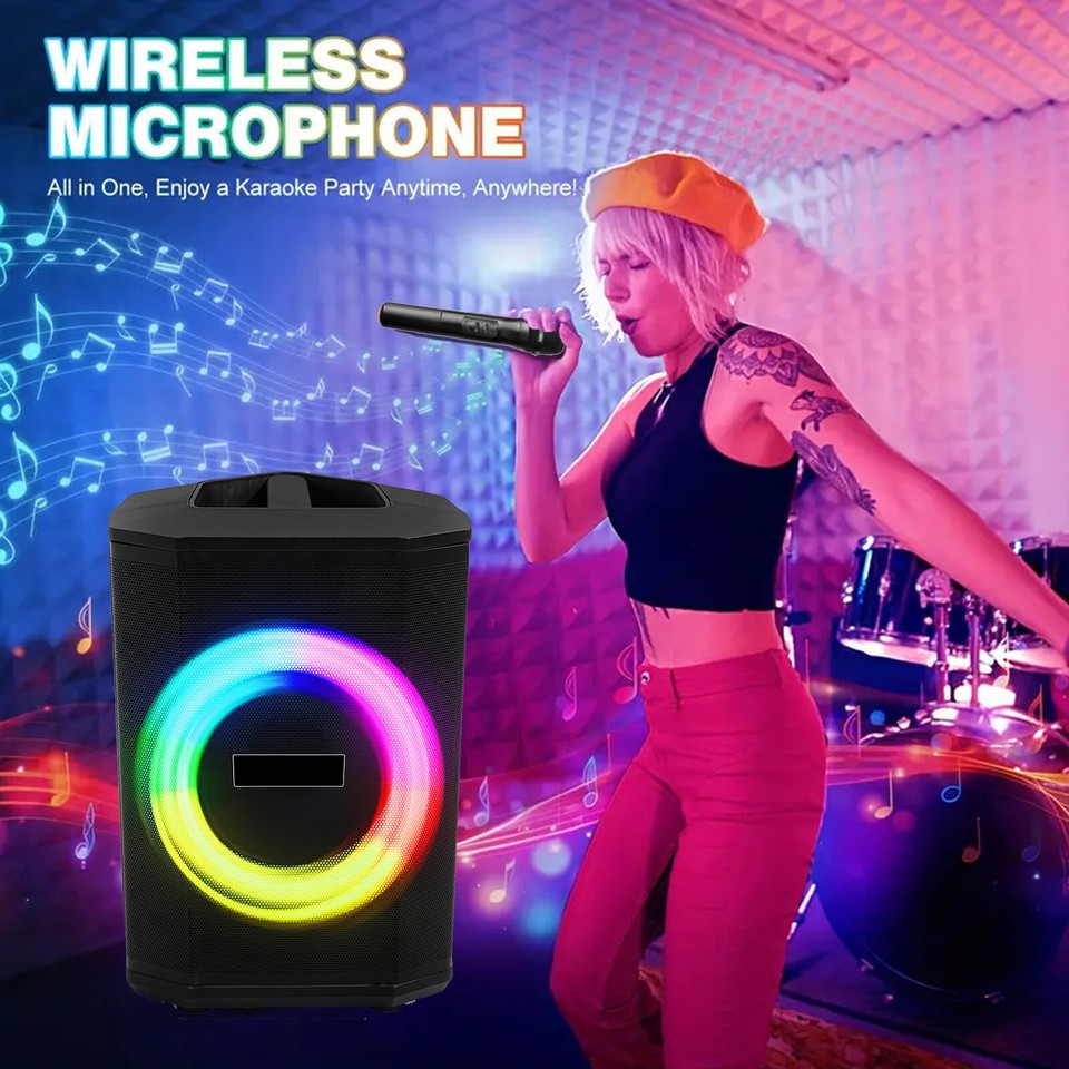 2400W Portable Bluetooth Speaker Powerful Sound Deep Bass 8'' Loud ...