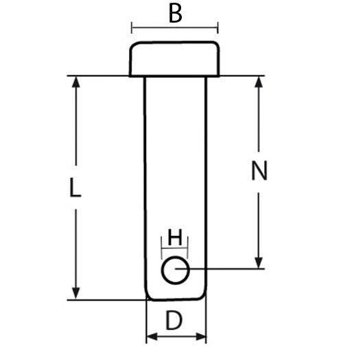 2 x Stainless Steel 316 A4 Clevis Pins 5mm 6mm 8mm 10mm 12mm 14mm | UK ...