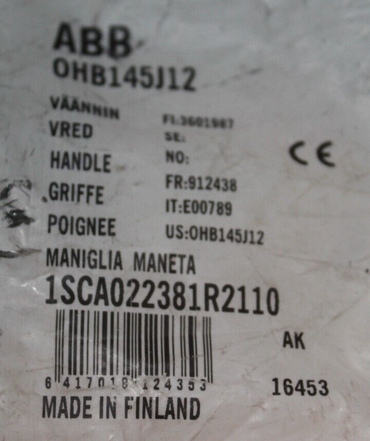 "Brand New In Factory Bag" ABB Estop Handle Pistol Grip OHB145J12 | eBay