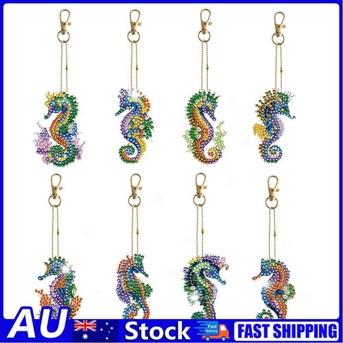 8pcs 5D Diamond Art Key Rings Art Craft DIY Special-shaped Drill Gifts ...