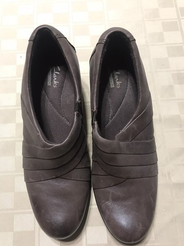 Clarks Collection 15260 Dark Brown Leather Slip On Shoes Sz 8.5 Women’s ...
