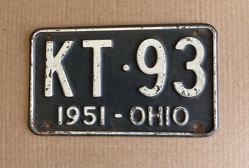 1951 Ohio License Plate Cleveland KT-93 | eBay