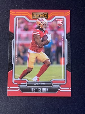 2021 Panini Playbook Trey Sermon #126 Orange Parallel Rookie Card ...