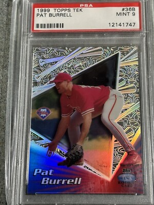 1999 Topps Tek PAT BURRELL #36B RC ROOKIE CARD PSA 9 Phillies PATTERN P ...