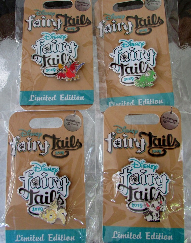Disney Fairy Tails Event Logo Pin Pascal,Pua,Cleo,Iago 4 Pin Set LE ...