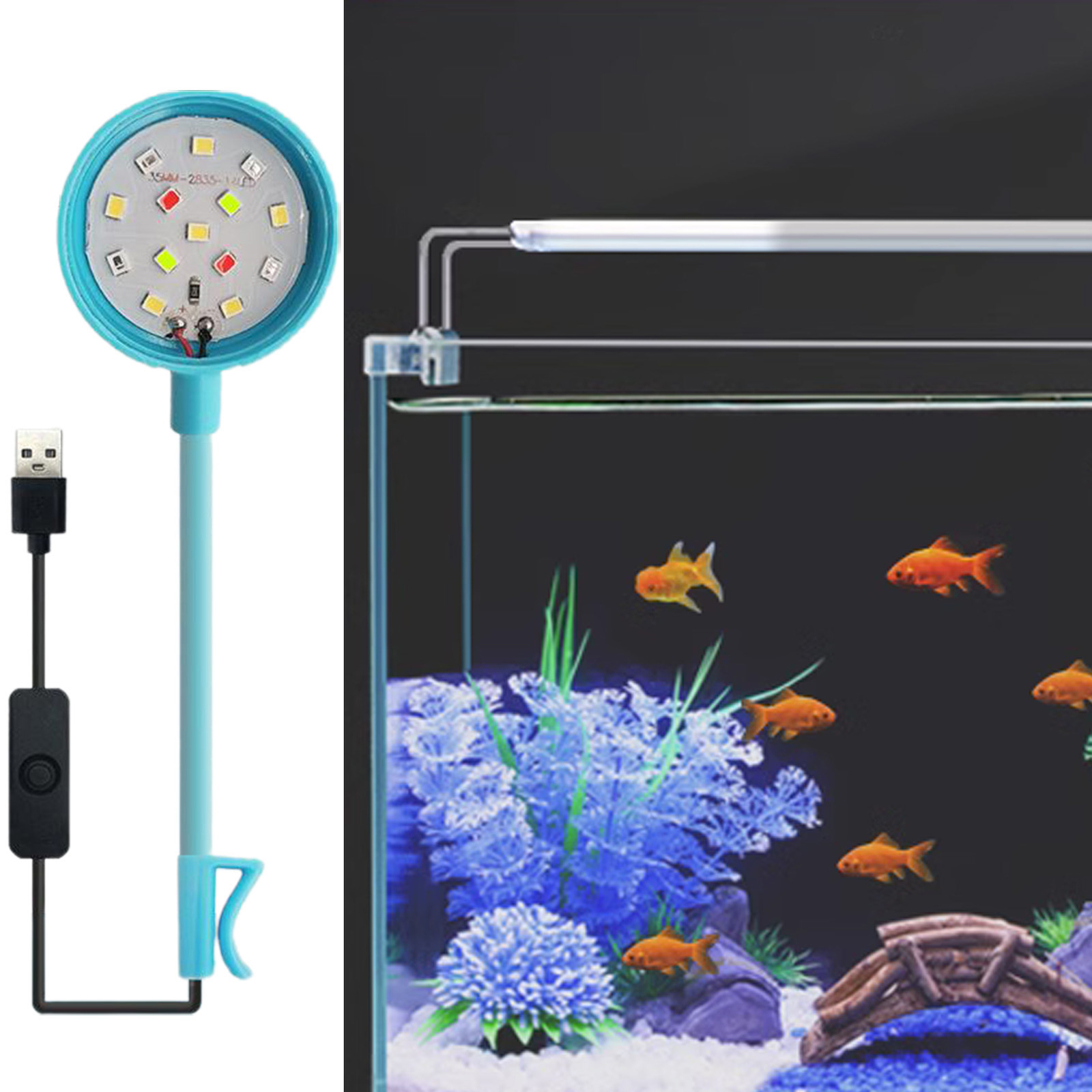 Fish Tank Lights Soft Connection Waterproof Led Aquarium Light 360 ...