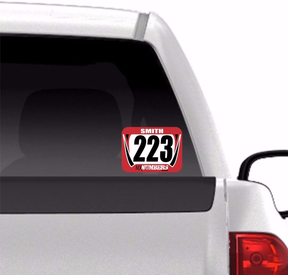 Motocross Mini Number Plate Decal Stickers Custom Name Race MX SX ATV ...