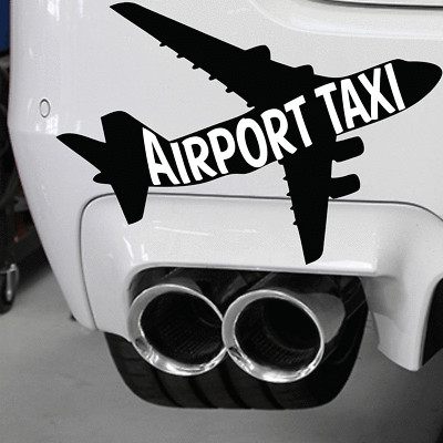 Air port Taxi Sticker Decal Airport Taxi Stickers Black Advertise your ...