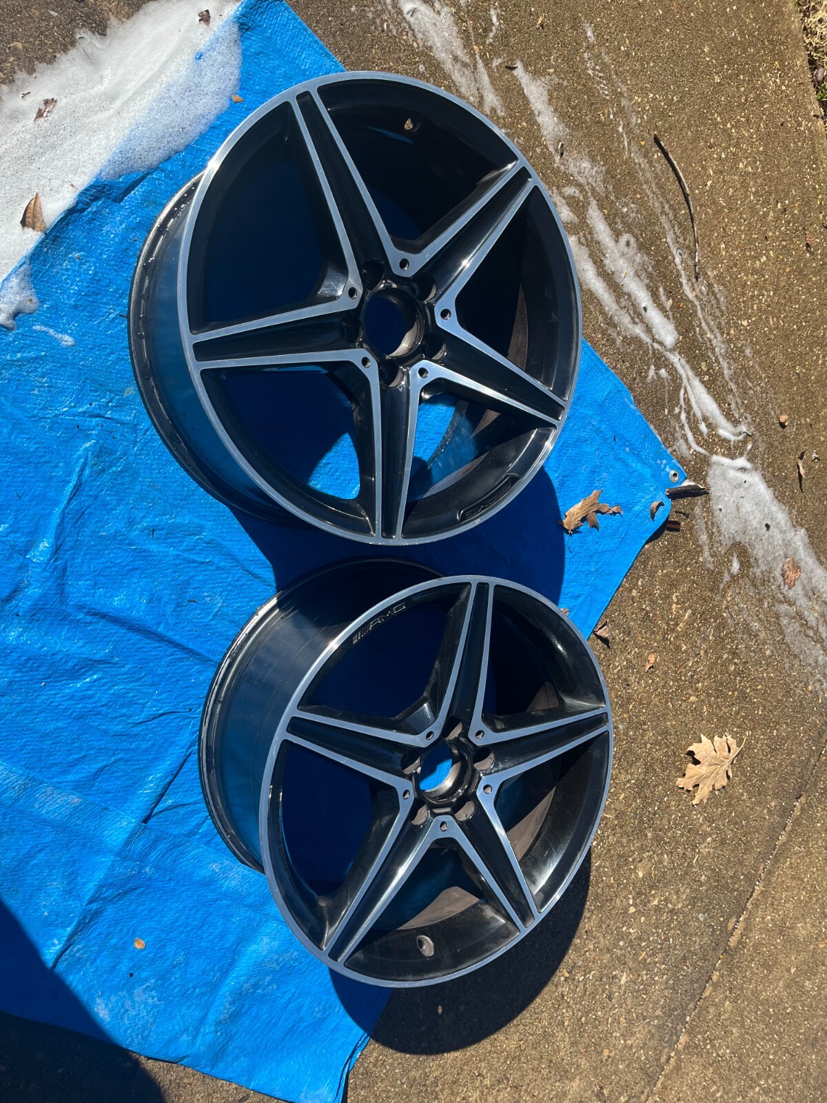 2 OEM Mercedes C450 AMG REAR Wheels - 18 x 8.5, 49 offset, 5-112 bolt ...