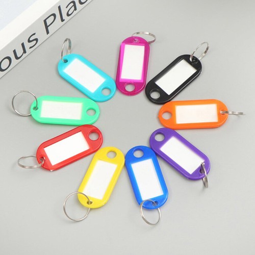 30pcs Colorful Plastic Keychain Key Tags Label Numbered Name Baggage ...