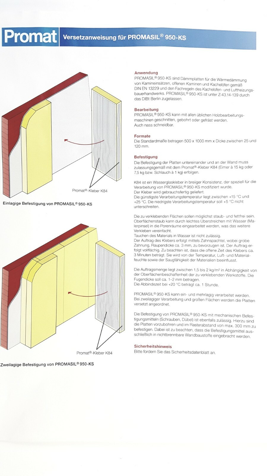 Promat Promasil 950 KS Isolierplatte Wärmedämmung 1 Platte 1000 x 500 x ...