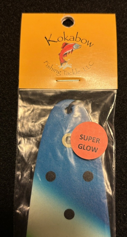 KOKABOW Dodger Super Glow Trolling Fishing Lure 5.5” Green Blue Trout ...