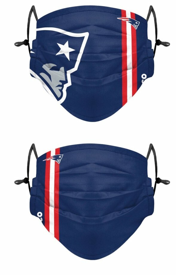 2 Pack New England Patriots Youth Adjustable Face Mask Brand New NFL ...