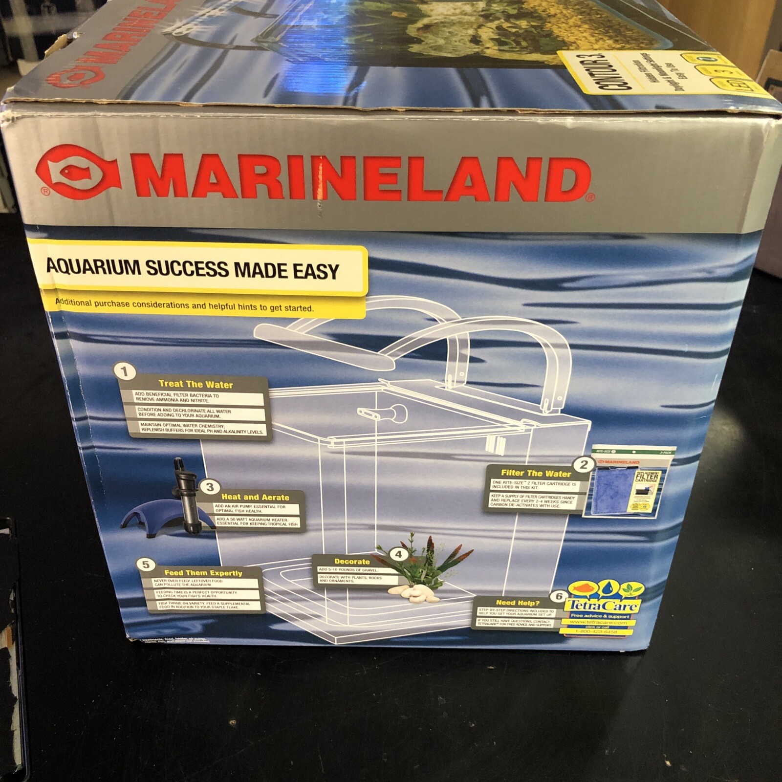 Marineland Contour 3 aquarium Kit 3 Gallons, Rounded Glass Corners ...